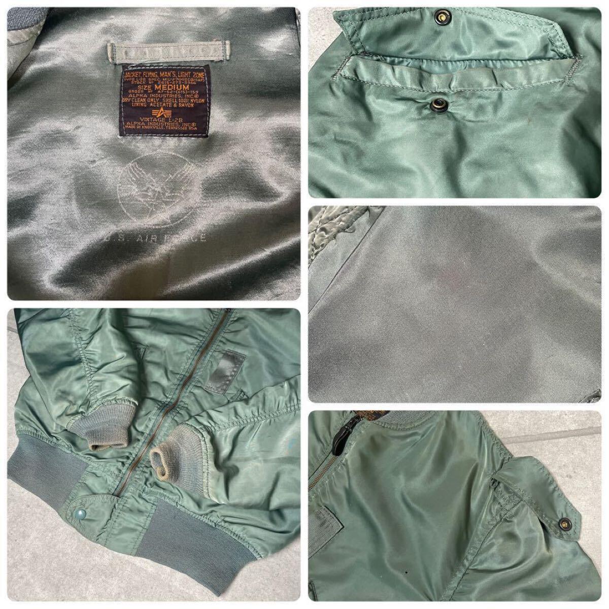 Yahoo!オークション - AIR FORCE MA1 L2B 80s IDEALジップ 米軍 実物 ...