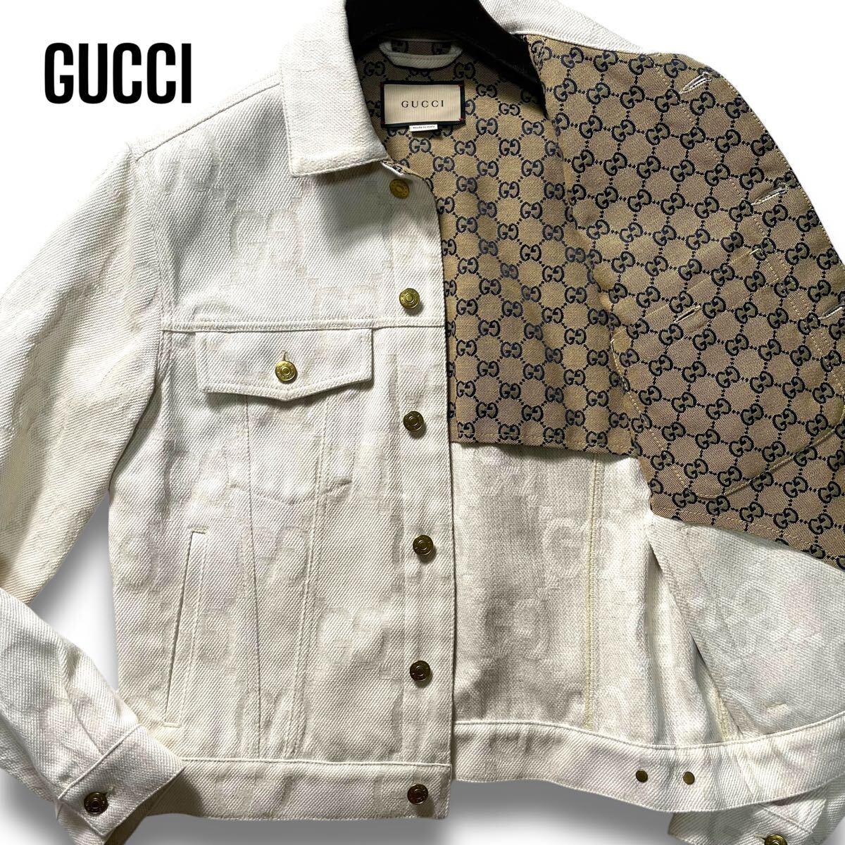 Yahoo!オークション - 極美品/22SS GUCCI マキシGG デニムジャケット ...