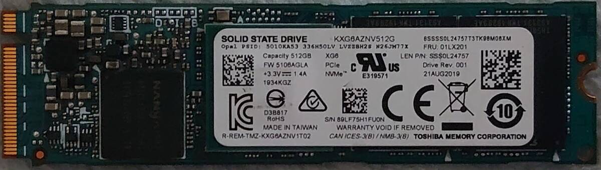 Yahoo!オークション - TOSHIBA m2 SSD Mkey 512GB 7202時間