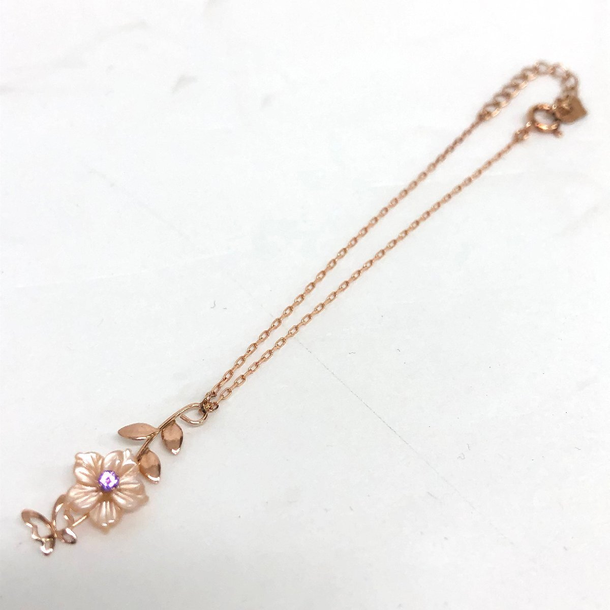 5565@ 訳あり品 キャーロ ディ ディアマンテ 桔梗ブレスレット CHS561 CHIARO DI DIAMANTE K10PG ピンクシェル&アメジスト 1008(ブレスレット)｜売買さ ...