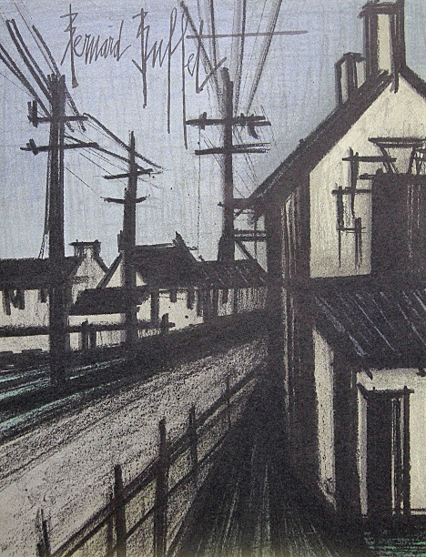 ビュッフェ Buffet 村の道 リトグラフ 刷込みサイン(石版画、リトグラフ)｜売買されたオークション情報、yahooの商品情報をアーカイブ公開 - オークファン（aucfan.com）