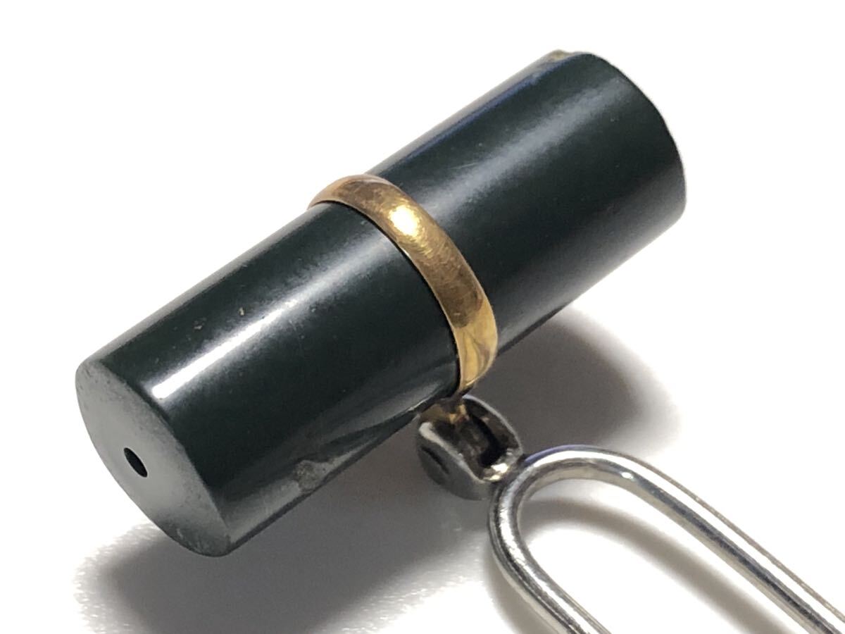 Yahoo!オークション - アンティーク 出雲石（碧玉） K18 6.4g 円筒形 ...