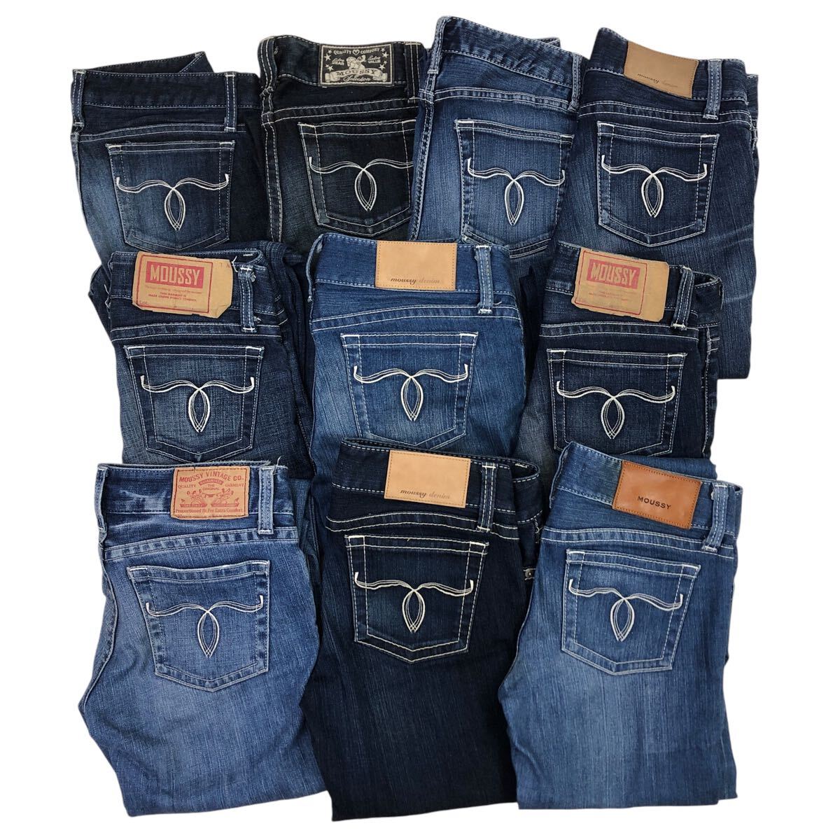 Yahoo!オークション - m-2 MOUSSY マウジー デニム 10本 まとめ売り 濃...