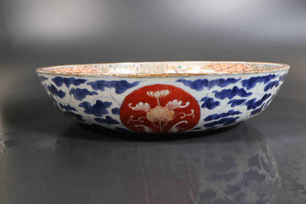 Yahoo!オークション - 【和】(A665) 時代古作 江戸 古伊万里色絵大平鉢...