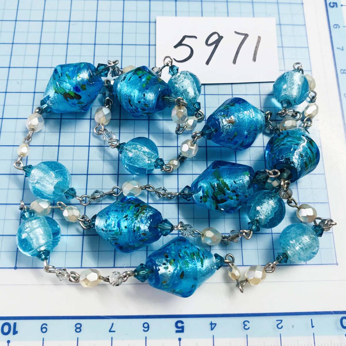 Yahoo!オークション - 美品 ベネチアングラス 瑠璃ガラス ビーズ ロン...