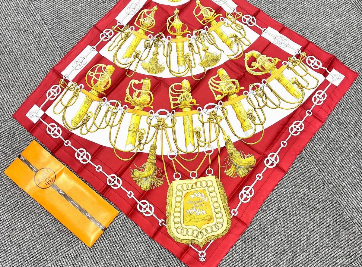 Yahoo!オークション - 【5228】 未使用品 HERMES エルメス カレ90 スカ...