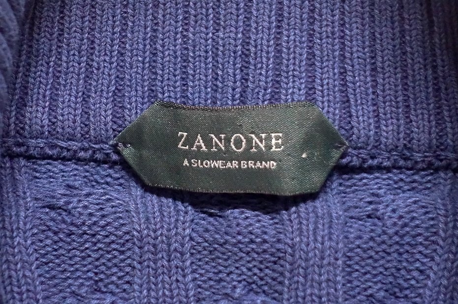 定価6.3万 ZANONE ザノーネ CHIOTO KYOTO キョート ミドルゲージ スタンドカラー ニット カーディガン コットン ネイビー メンズ 48(セーター)｜売買された ...