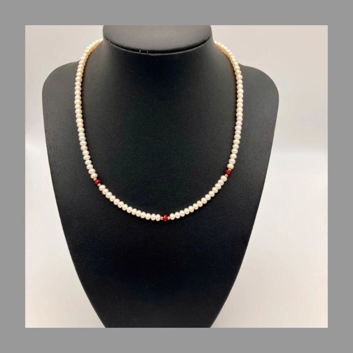 240708-15-11 NH1000 パールネックレス 本真珠 真珠 ベビーパール 色石 留め具K18 9mm 全長約43cm 11g アクセサリー ペンダント ネックレス(その他)｜売買さ ...