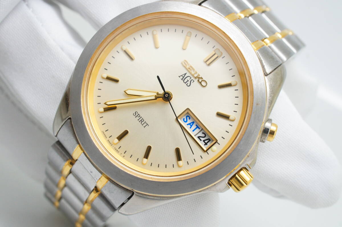 J40 SEIKO セイコー AGS SPIRIT スピリット 5M23-7A60 デイデイト メンズ腕時計 コンビ 二次電池式 お洒落(スピリット)｜売買されたオークション情報、yahooの ...