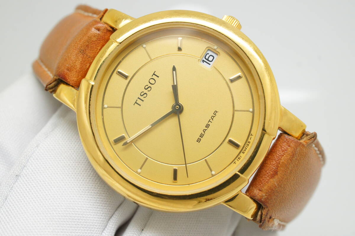 Yahoo!オークション - J95 作動良好 TISSOT ティソ T151 SEASTAR 金文...