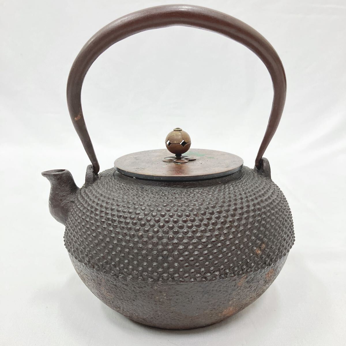 Yahoo!オークション - 鉄瓶 銅蓋 アラレ 霰 銘無し 茶道具 煎茶道具 ...