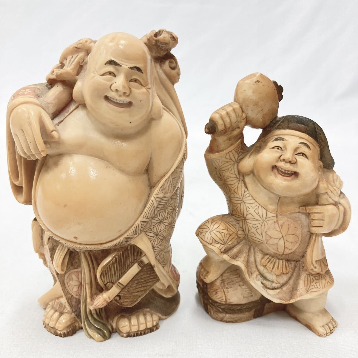 七福神 置物 2点セット/大黒天様 約418g 高さ約13cm/布袋様 約843g 高さ約 15.5cm/縁起物 R阿1020(仏像)｜売買されたオークション情報、yahooの商品情報を ...