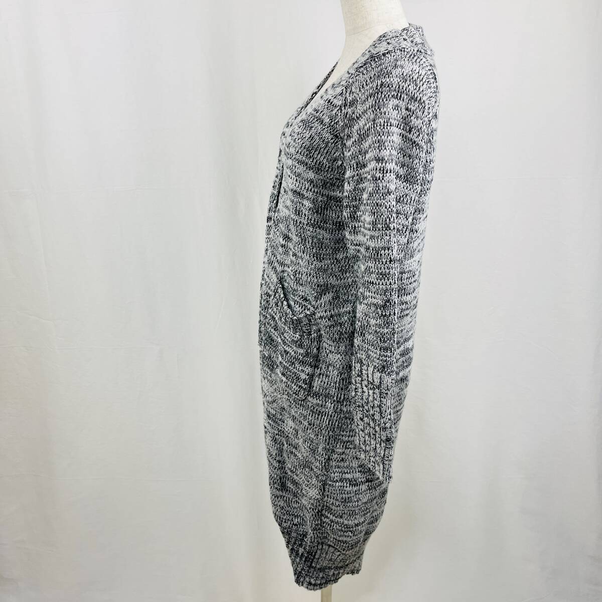 【樂淘letao】日本代購代標第一品牌－【2650】hold tide 黒 白 M 長袖ニットカーディガン Vネック ロングカーディガン 体型カバー コーディガン ローゲージ ブラック ホワイト