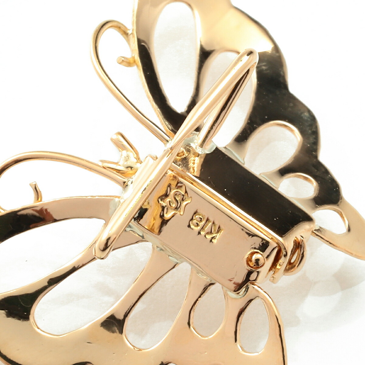 Yahoo!オークション - ギンザタナカ バタフライモチーフブローチ K18 G...