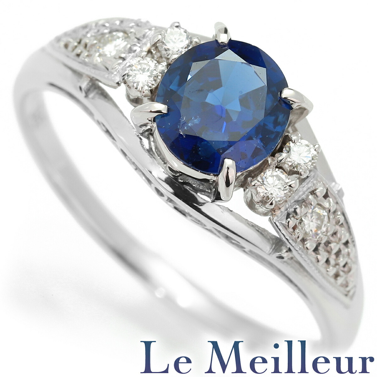 Yahoo!オークション - リング 指輪 サファイア 0.81ct ダイヤモンド Pt...