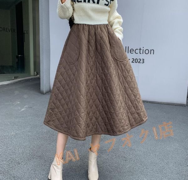 Yahoo!オークション - A384 新品春秋冬 S-Lサイズ スカート ミモレ丈ス...