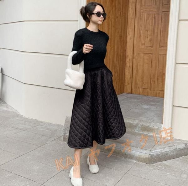 Yahoo!オークション - A384 新品春秋冬 S-Lサイズ スカート ミモレ丈ス...