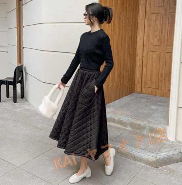 Yahoo!オークション - A384 新品春秋冬 S-Lサイズ スカート ミモレ丈ス...