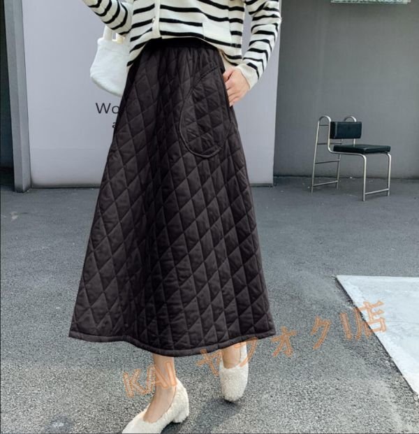 Yahoo!オークション - A384 新品春秋冬 S-Lサイズ スカート ミモレ丈ス...