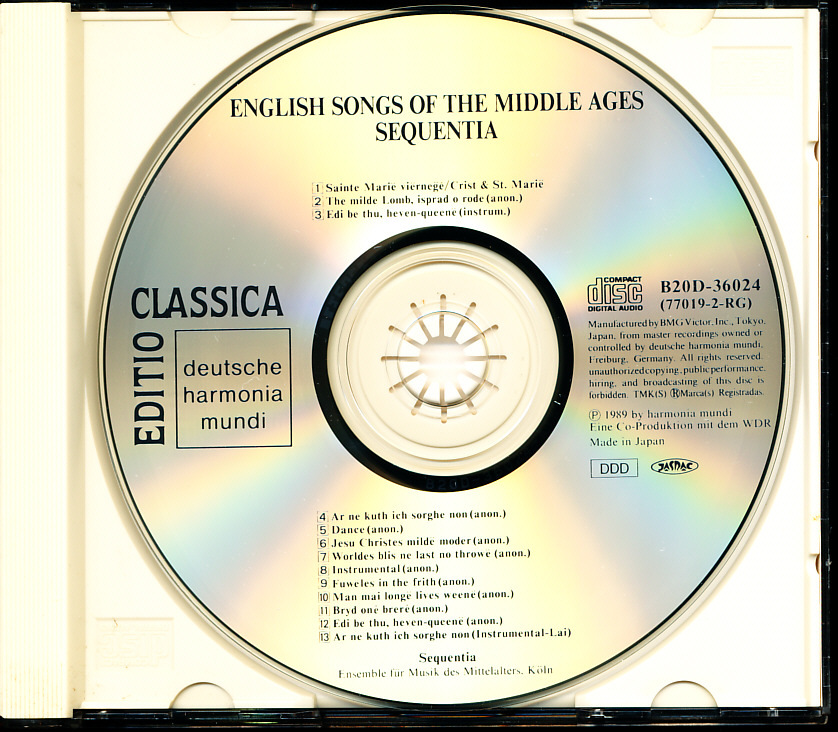 Yahoo!オークション - dhm国内盤 セクエンツィア/Sequentia - 中世イギ...