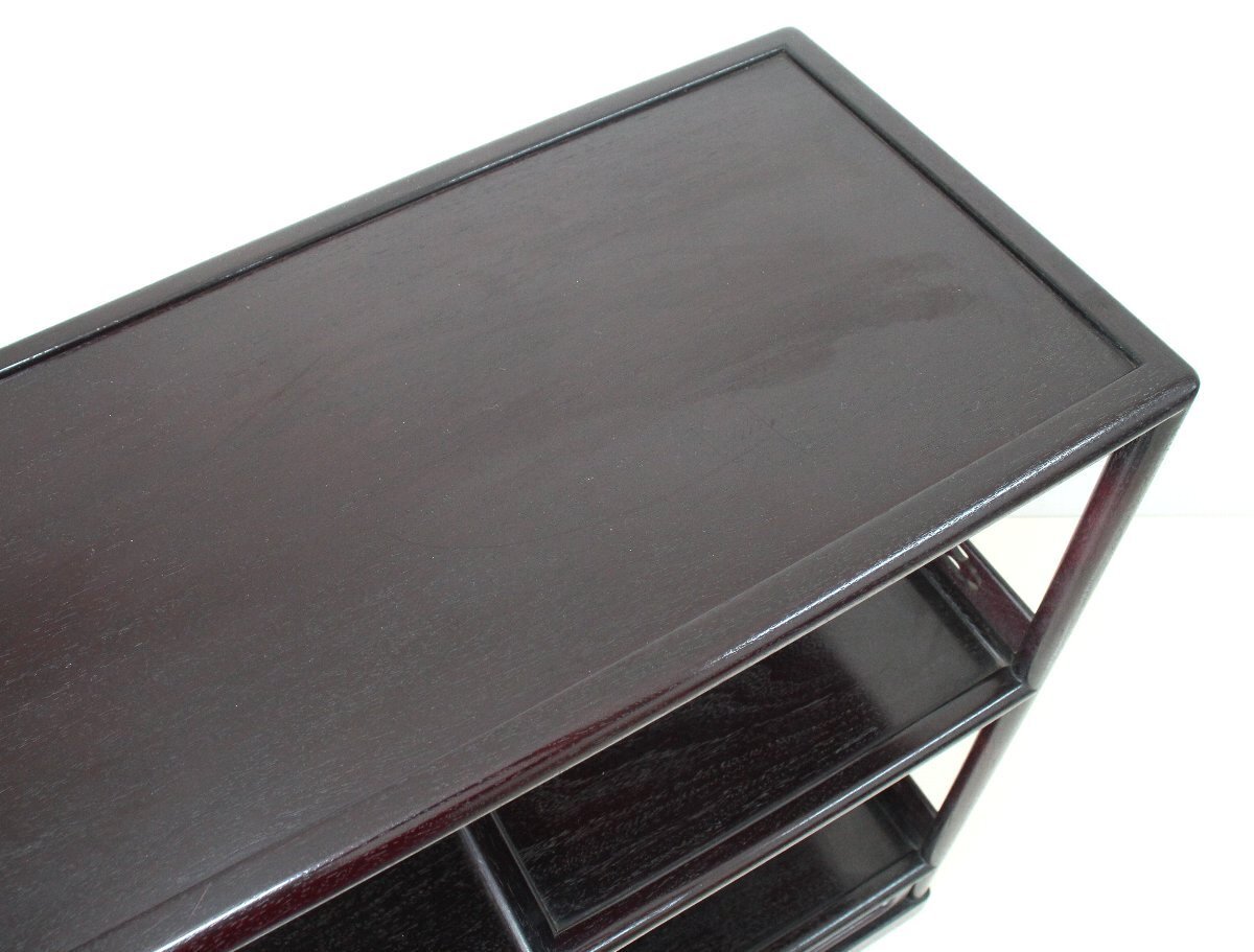 Yahoo!オークション - kk22 茶箪笥 小さめ 透かし彫 唐木 幅79cm 高さ8...