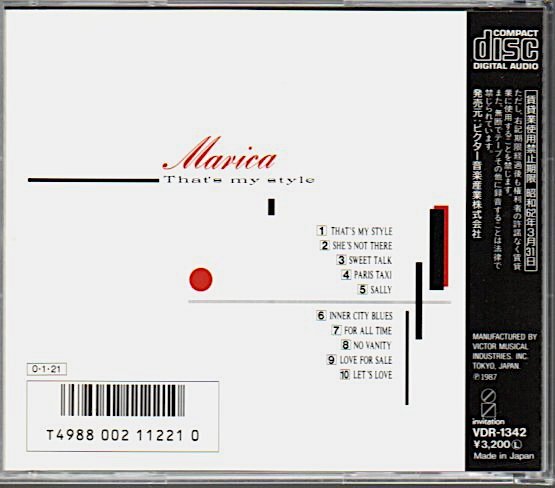 Yahoo!オークション - 平賀マリカ/Marica「THAT'S MY STYLE」笹路正徳
