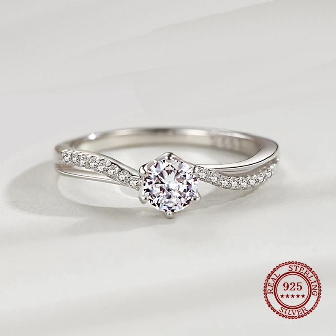 Yahoo!オークション - S925 高品質 ジルコニア グレース シルバーリン...