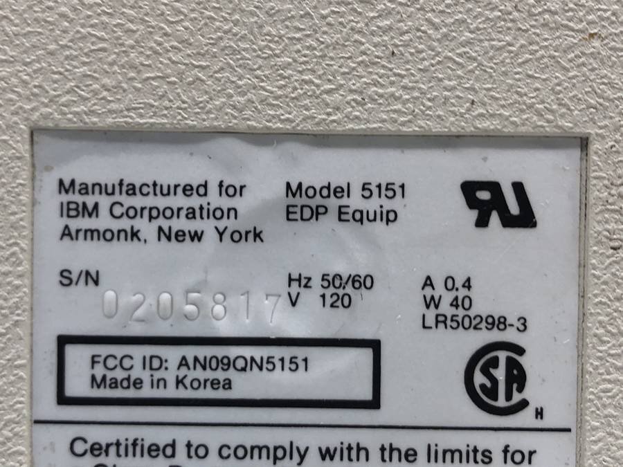 Yahoo!オークション - IBM 5151 モノクロモニター ジャンク品