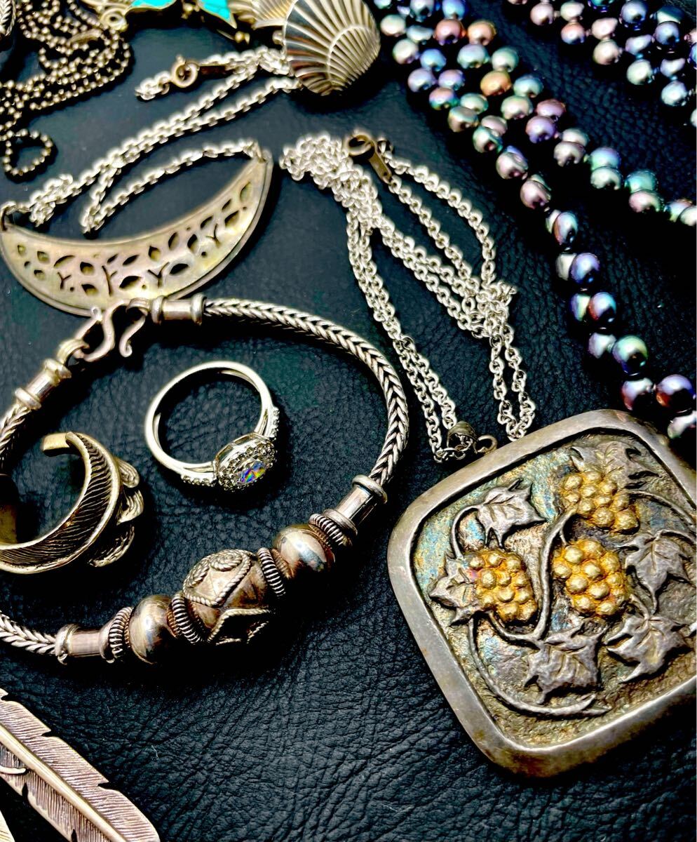 Yahoo!オークション - silver 925 k18 アクセサリー 重量 264g 指輪 ネ...