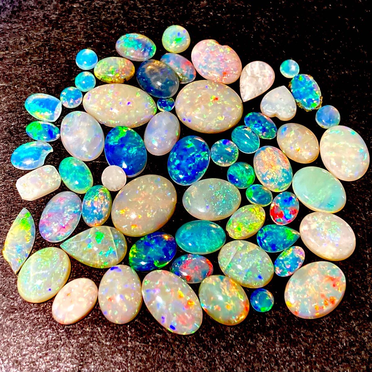 Yahoo!オークション - 小粒遊色効果 天然オパールおまとめ25.5ct o ル...