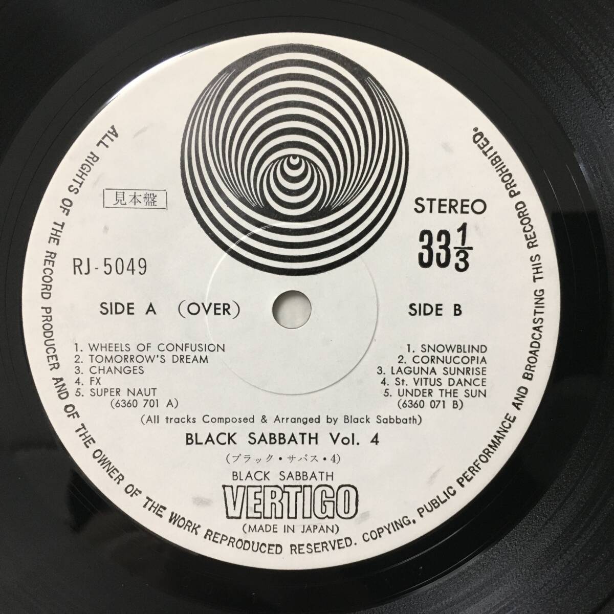 Yahoo!オークション - PROMO BLACK SABBATH VOL.4 RJ-5049