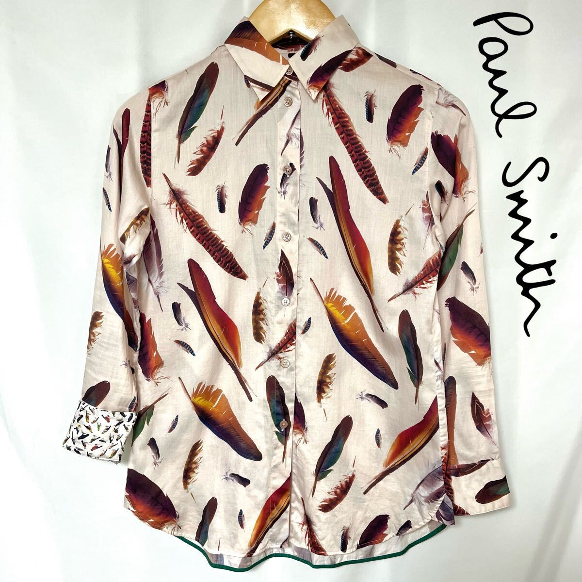 Paul Smith ポールスミス フェザー プリント シャツ 鳥 羽 Paul Smith ポールスミス フェザー プリント シャツ 鳥 羽
