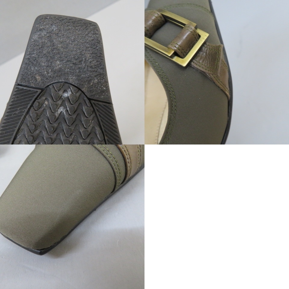 Yahoo!オークション - G351 MARK.G UNDER 23区 パンプス カーキ系 23.5...