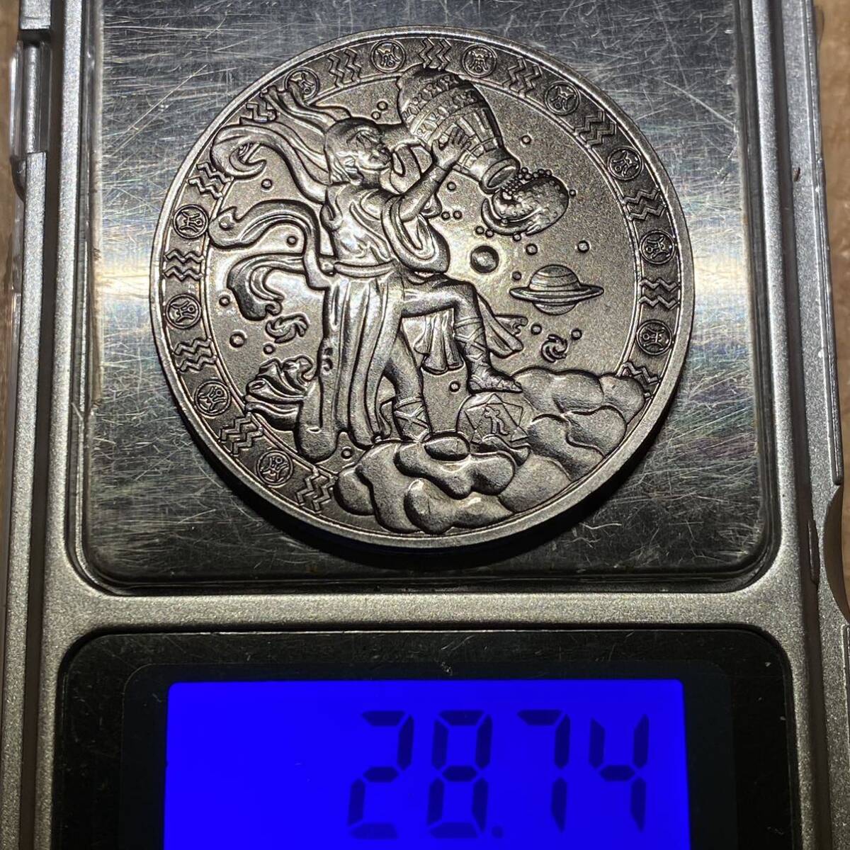 Yahoo!オークション - 外国古銭 約28.74g みずがめ座記念メダル 一円貨...