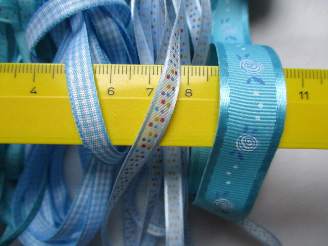 Yahoo!オークション - K18 水色青色 5～17ミリ幅リボン 8種×各5m