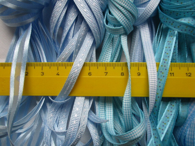 Yahoo!オークション - K18 水色青色 5～17ミリ幅リボン 8種×各5m