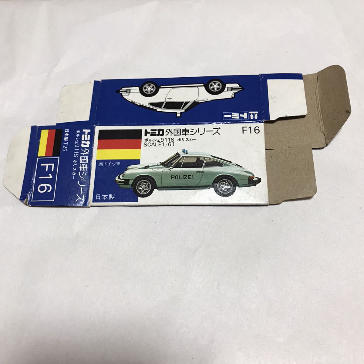 Yahoo!オークション - トミカ 空箱 青箱 F16 ポルシェ 911S ポリスカー...