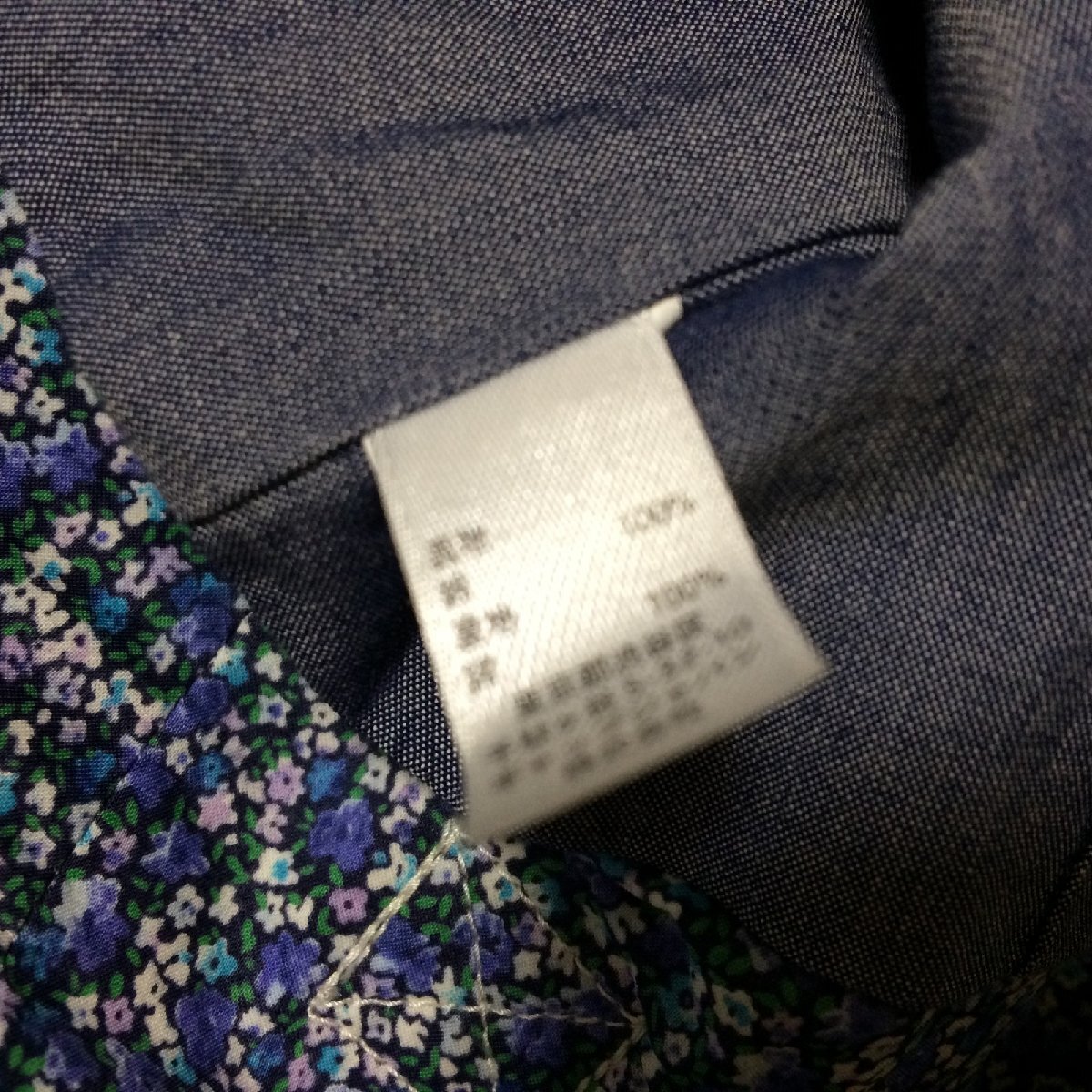 Yahoo!オークション - C089 GAP ギャップ ブルー 花柄 ブルゾン ジャケ...