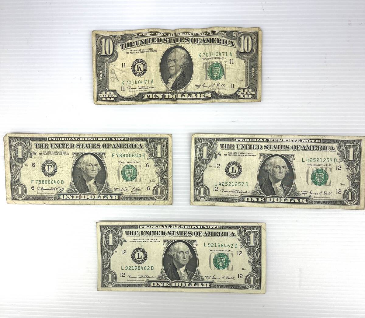 Yahoo!オークション - #6853 10ドル札 10＄札 1枚 1ドル札 1＄札 3枚 1...