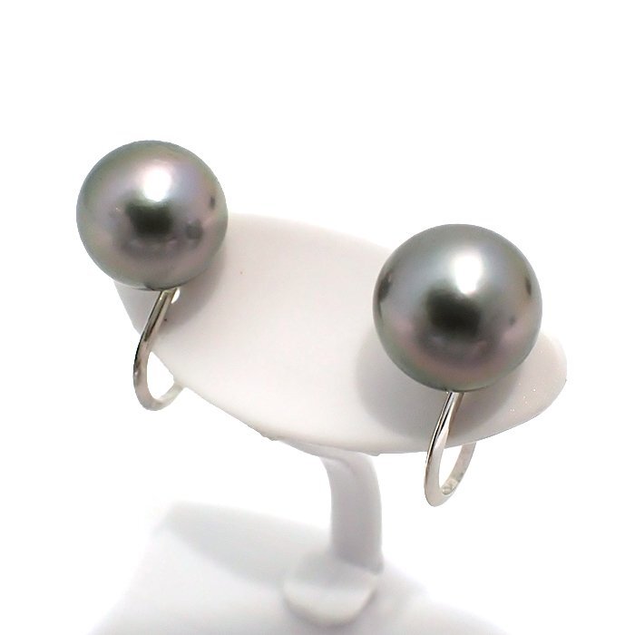 Yahoo!オークション - K14WG 染パール イヤリング 約8.8mm 2.9g ホワイ...