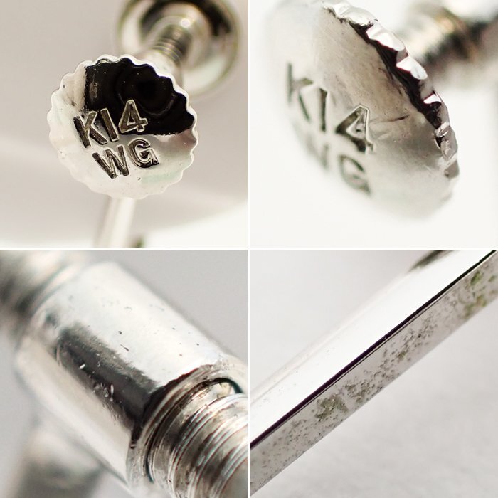 Yahoo!オークション - K14WG 染パール イヤリング 約8.8mm 2.9g ホワイ...