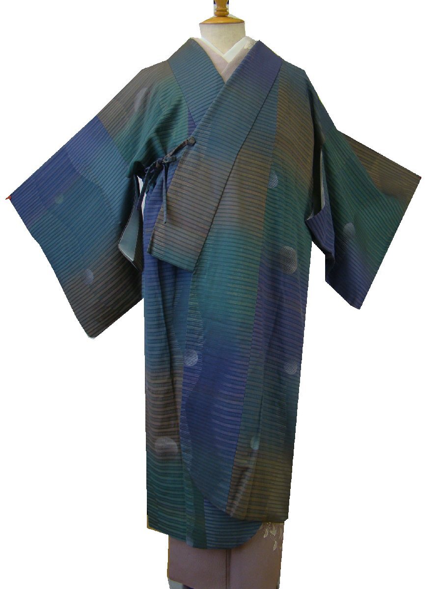 Yahoo!オークション - 時代屋 美品 裄67.1cm 極上 着地 フクレ織 ロン...