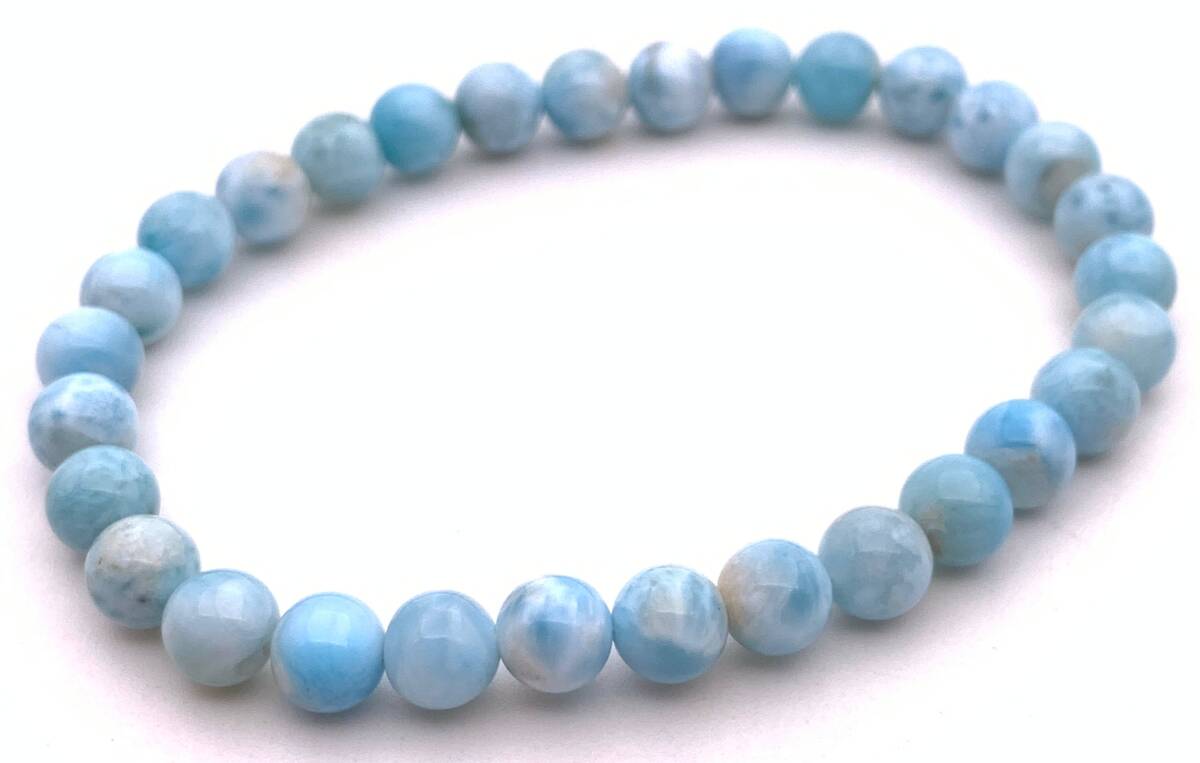 Yahoo!オークション - 天然石ラリマー AAA 6mm玉のブレスレット -04A