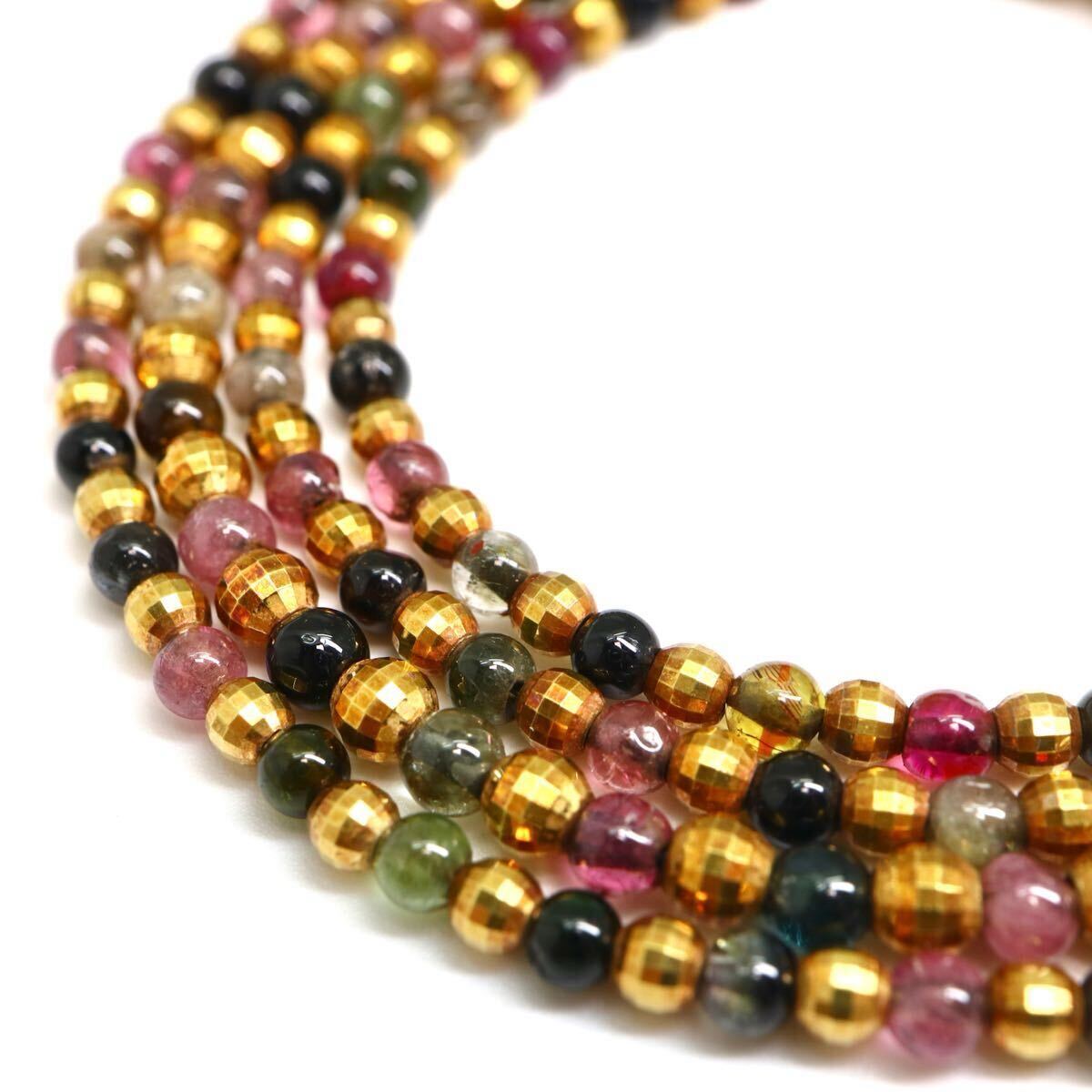 K18 天然トルマリンネックレス&ブレスレット O 約10.0g 約42.0cm 約18.0cm tourmaline jewelry necklace jewelry ジュエリー EC3 ...