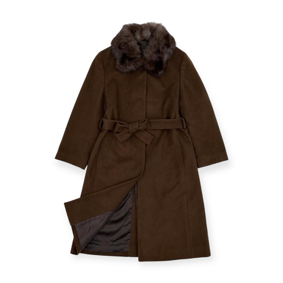 Yahoo!オークション - カシミヤ100% INED イネド ラビットファー 本毛...