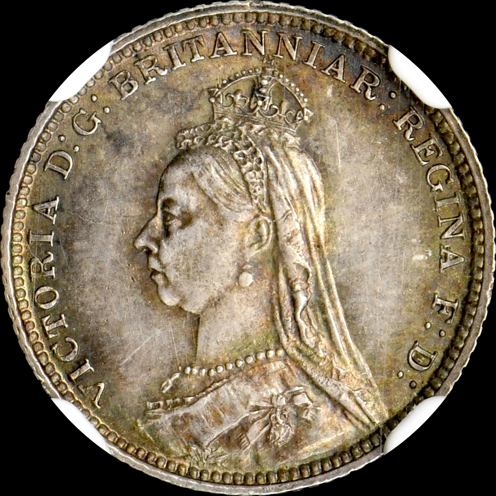 Yahoo!オークション - 日終 【NGC MS63 希少品】1888 イギリス 4P銀貨...