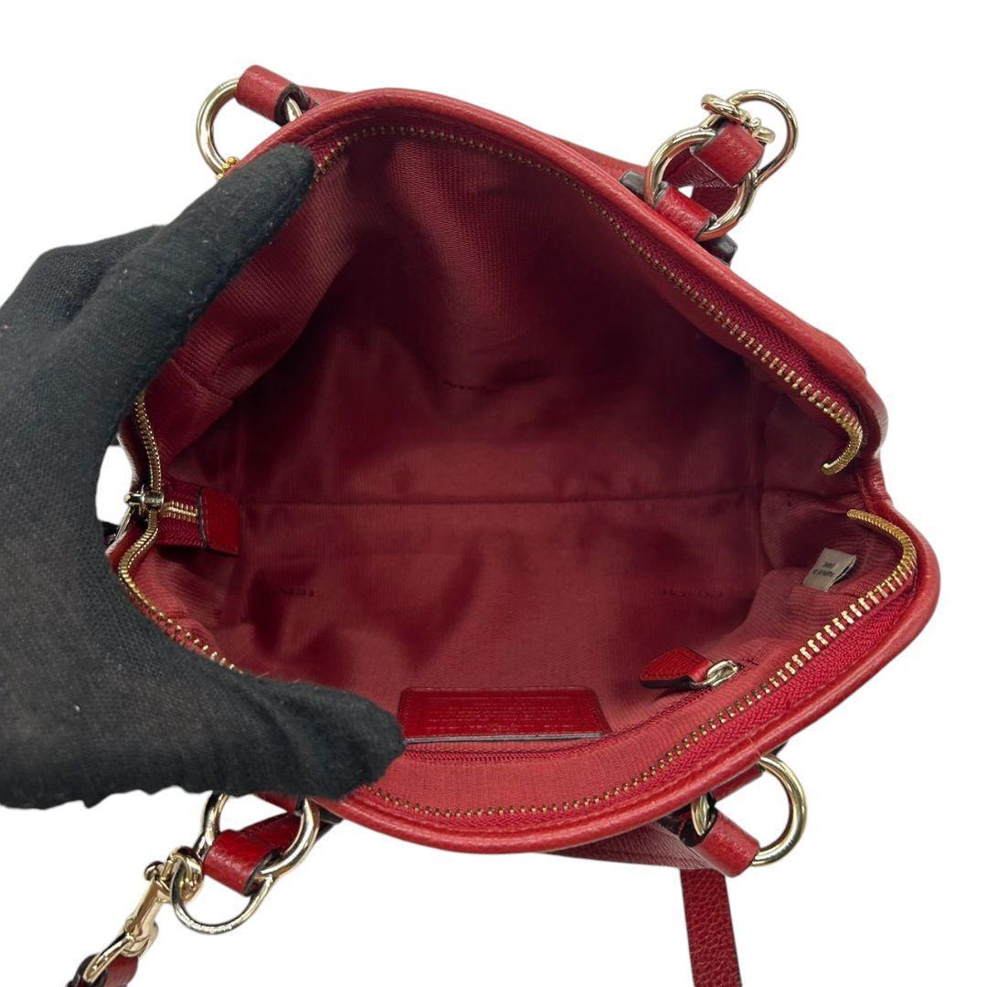 Yahoo!オークション - 美品 コーチ 2way 赤 ショルダー s52 レッド 337...