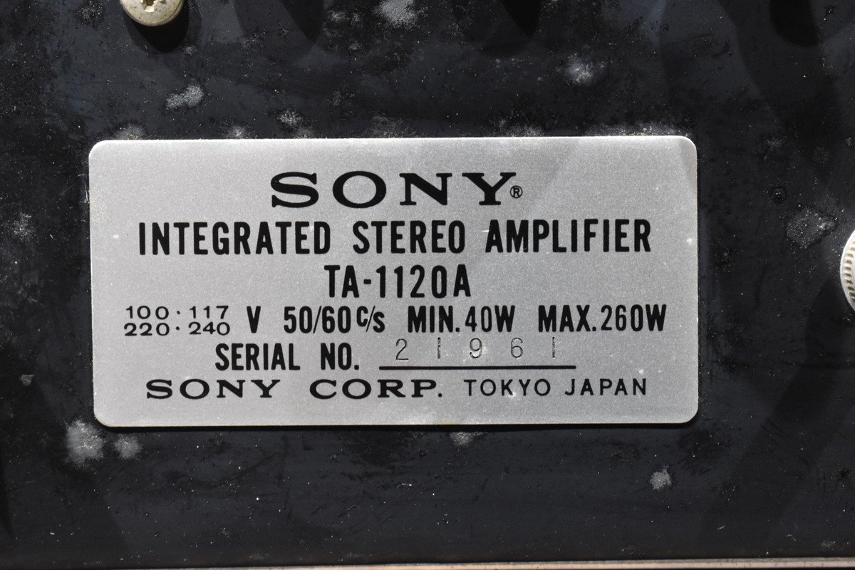Yahoo!オークション - SONY/ソニー プリメインアンプ TA-1120A【現状渡...