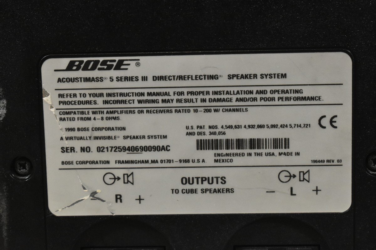 Yahoo!オークション - BOSE/ボーズ 5 Series III DVDコンポ スピーカー...