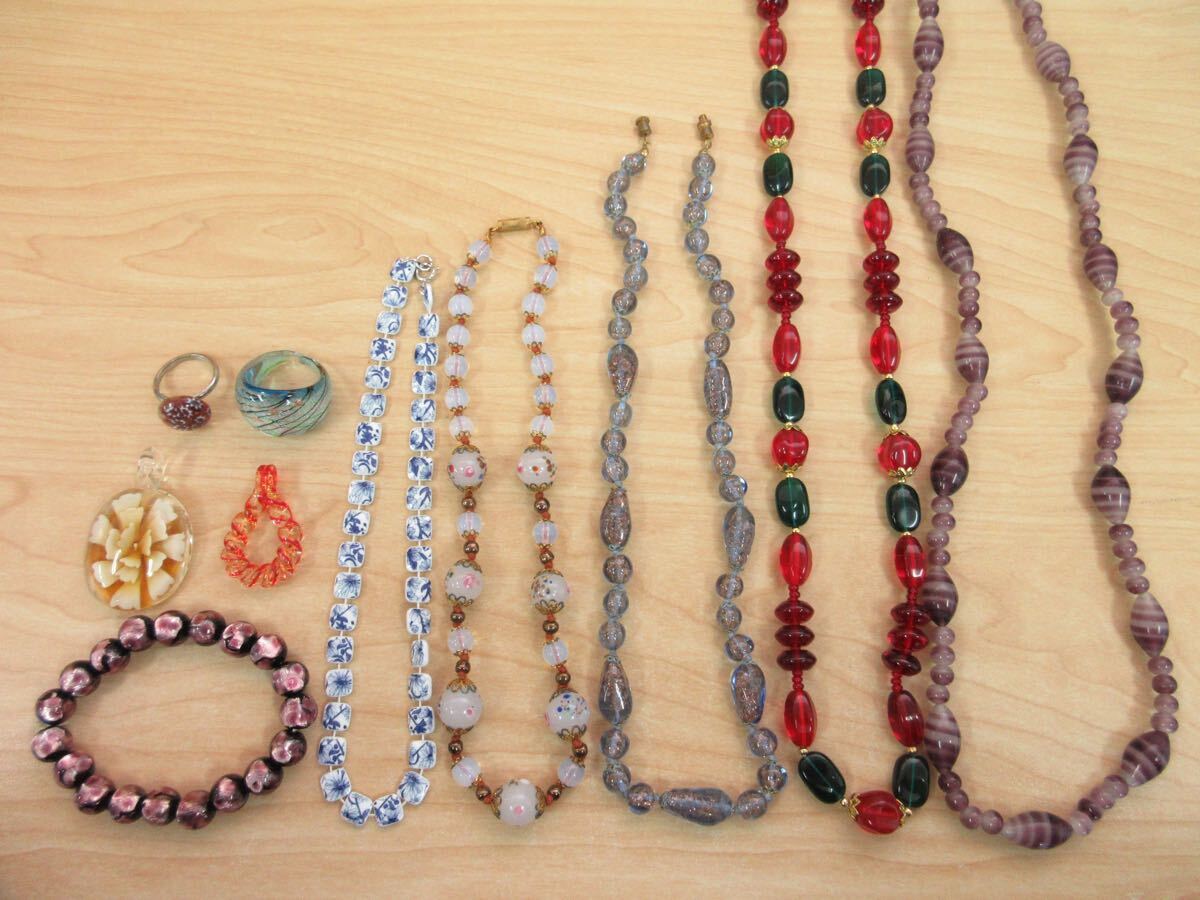 Yahoo!オークション - 【B86】ガラス 焼き物 ネックレス など ヴェネチ...